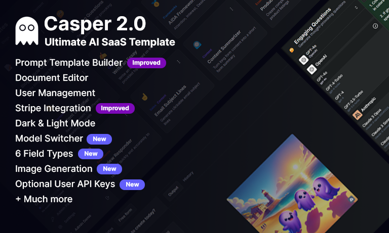 Casper 2.0 - Ultimate AI SaaS Template | Bubble